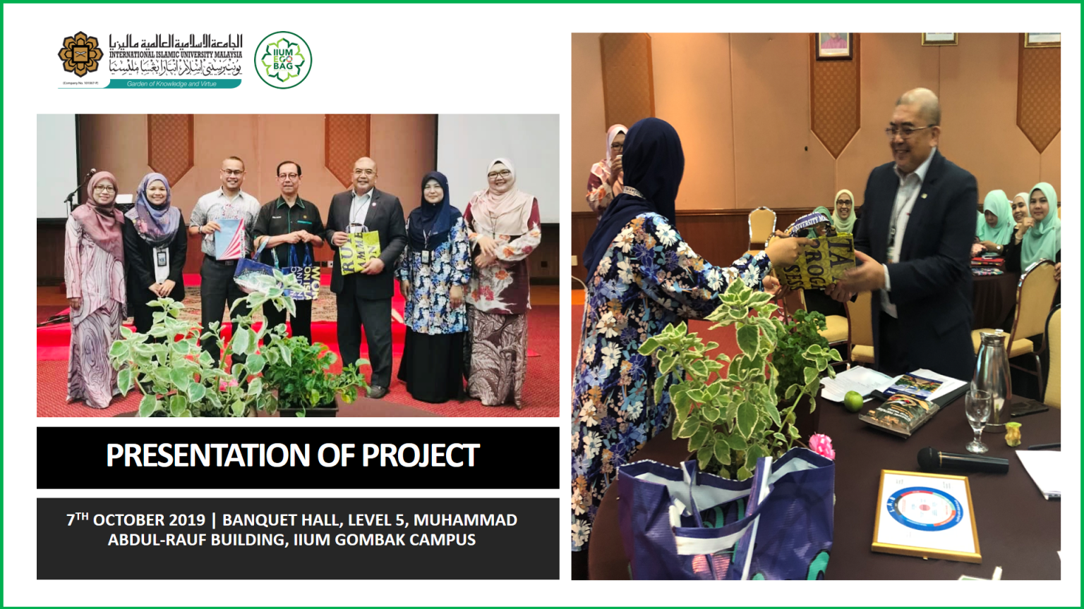FIRST WORKSHOP : PRESENTATION OF IIUM SDG ADMINISTRATORS PROJECTS ...